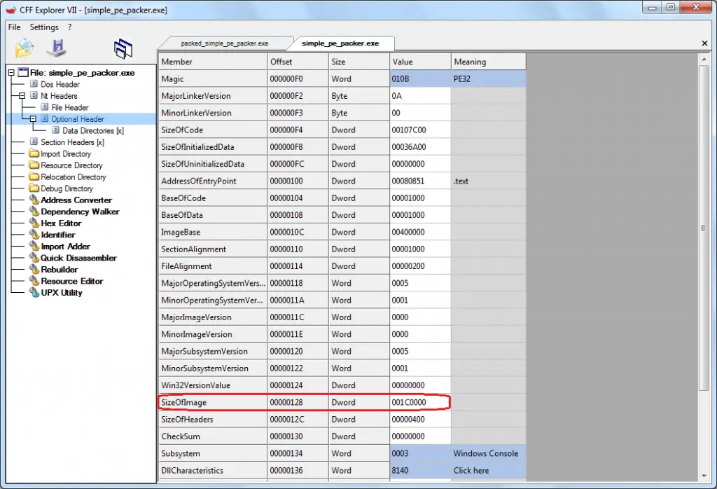 Developing PE file packer step-by-step. Step 2. Packing - Misc